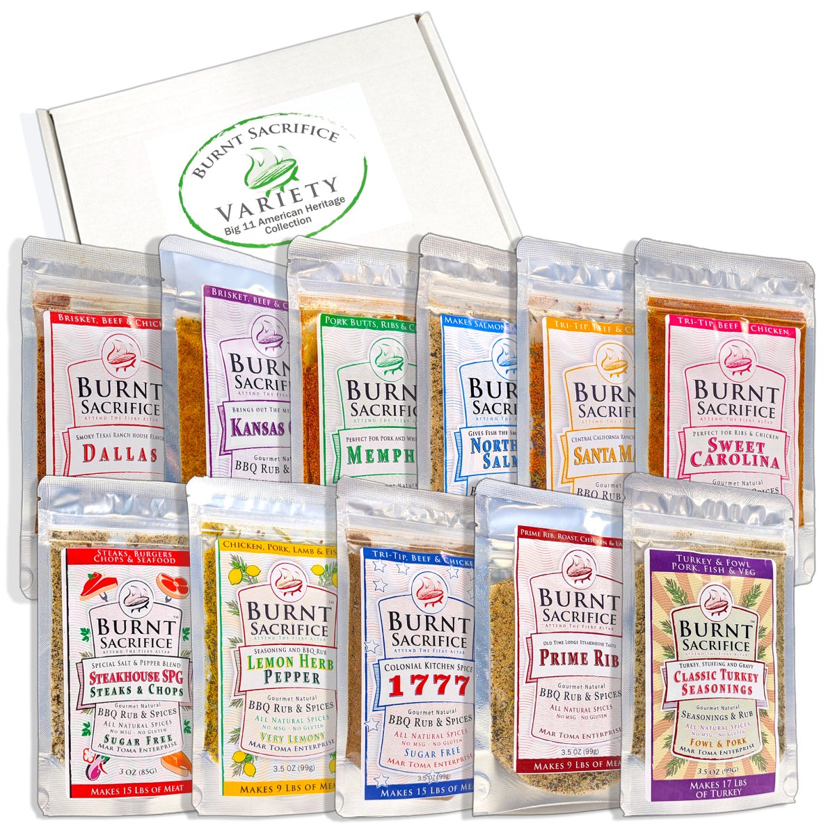 Burnt Sacrifice Big 11 BBQ Rub & Seasoning Gift Box – BBQRubs.com